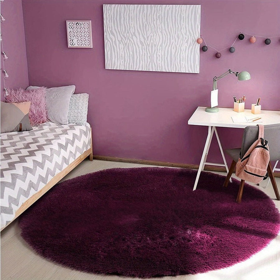Rundt Teppe for Stue og Barn, Myk og Sklisikker Design, Vaskbart, 160 ...